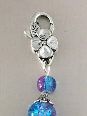 Handmade | Accessories | Purple And Blue Beaded Bag Charm With Moon ...